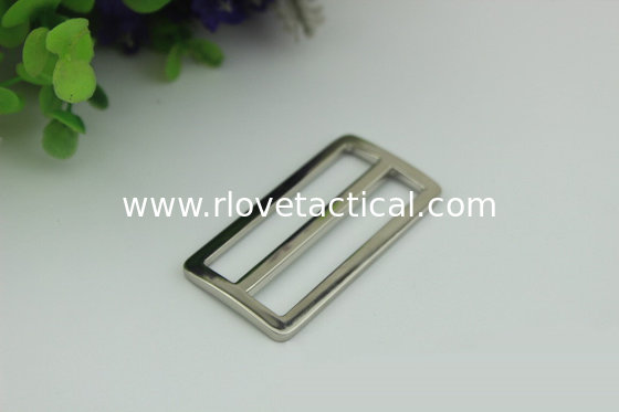 China manufacturer 50 mm nickel color bag adjuster slide strap metal tri-glide buckle
