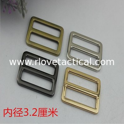 High end zinc alloy 32 mm light gold metal adjustable slide buckles for handbags