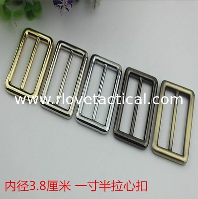 New product 38 mm hanging brush anti brass color zinc alloy metal slide adjustable buckles for bag hardware