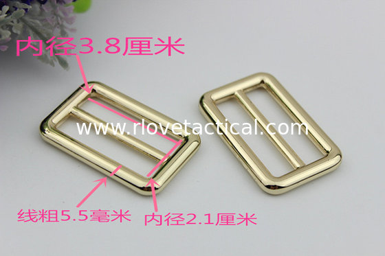 New product 38 mm hanging brush anti brass color zinc alloy metal slide adjustable buckles for bag hardware