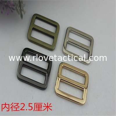 Custom zinc alloy 25 mm nickel color metal adjustable strap slide buckle for backpack