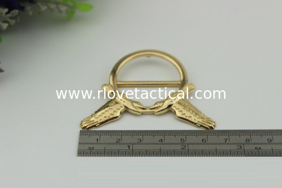Fashion gold color 32 & 47 mm round shape double bird patter decorative metal adjustable slide buckles for straps