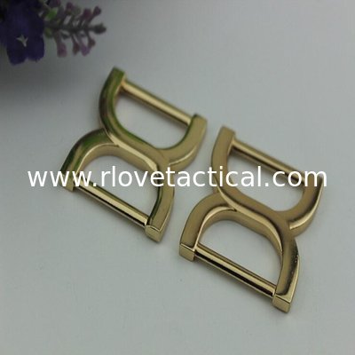 Bag fitting zinc alloy 25 mm light gold metal straps buckles for webbing