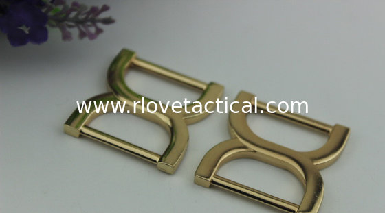 Bag fitting zinc alloy 25 mm light gold metal straps buckles for webbing