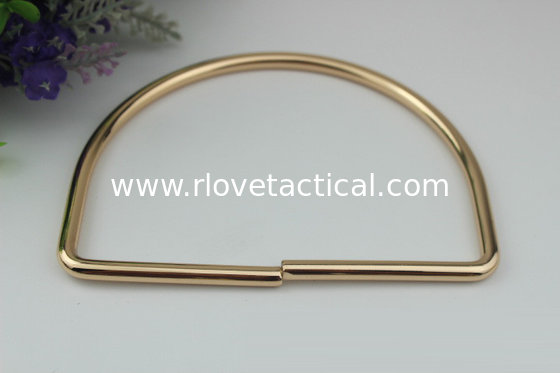Fashion bag accessory high-grade 3 colors nickel 120 mm iron d ring metal bag handle for leather