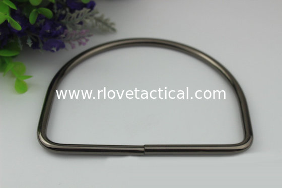 Fashion bag accessory high-grade 3 colors nickel 120 mm iron d ring metal bag handle for leather