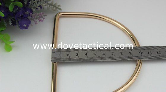 Fashion bag accessory high-grade 3 colors nickel 120 mm iron d ring metal bag handle for leather
