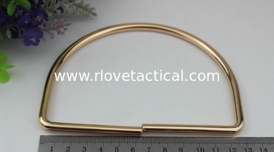 Fashion bag accessory high-grade 3 colors nickel 120 mm iron d ring metal bag handle for leather