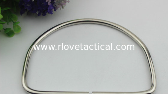 Fashion bag accessory high-grade 3 colors nickel 120 mm iron d ring metal bag handle for leather