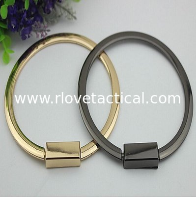 Ladies bag parts zinc alloy light gold 105 mm round metal bag handle