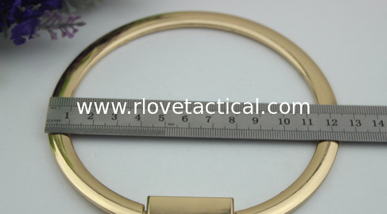 Ladies bag parts zinc alloy light gold 105 mm round metal bag handle