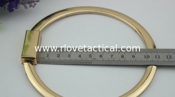 Ladies bag parts zinc alloy light gold 105 mm round metal bag handle