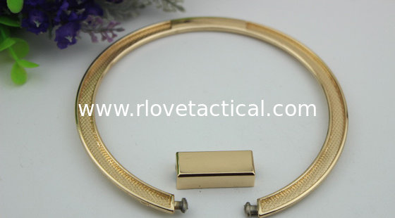 Ladies bag parts zinc alloy light gold 105 mm round metal bag handle