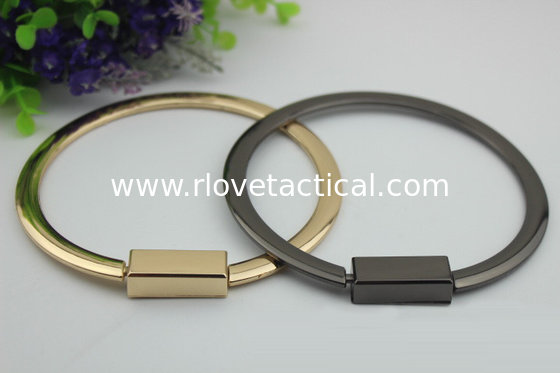 Ladies bag parts zinc alloy light gold 105 mm round metal bag handle