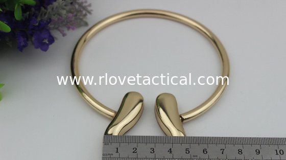 Custom metal hardware accessories zinc alloy light gold purse leather low price handbag strap handle