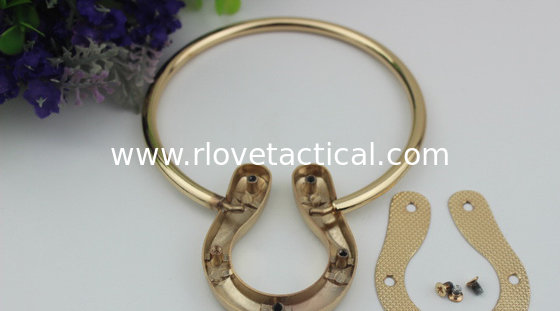 Custom metal hardware accessories zinc alloy light gold purse leather low price handbag strap handle
