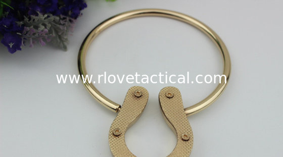 Custom metal hardware accessories zinc alloy light gold purse leather low price handbag strap handle