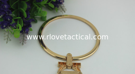 Custom fashion bag accessories metal parts zinc alloy round shape handbag handle hardware for leather