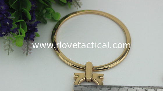 Custom fashion bag accessories metal parts zinc alloy round shape handbag handle hardware for leather