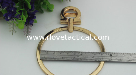 Custom fashion bag accessories metal parts zinc alloy round shape handbag handle hardware for leather