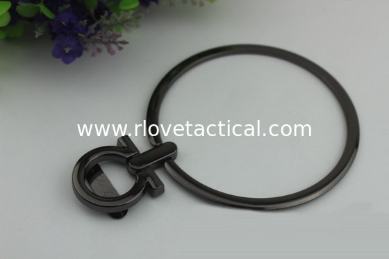 Custom fashion bag accessories metal parts zinc alloy round shape handbag handle hardware for leather