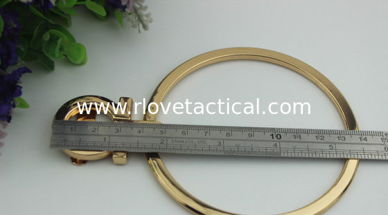 Custom fashion bag accessories metal parts zinc alloy round shape handbag handle hardware for leather