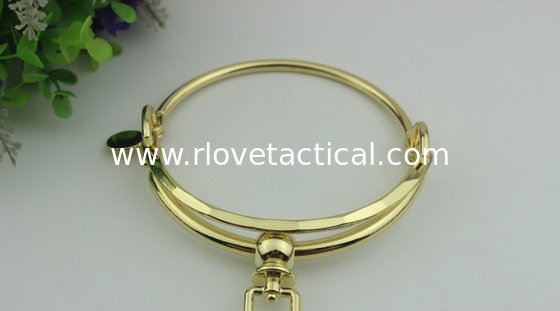 DIY Zinc alloy 90 mm light gold leather metal o ring handle for handbag
