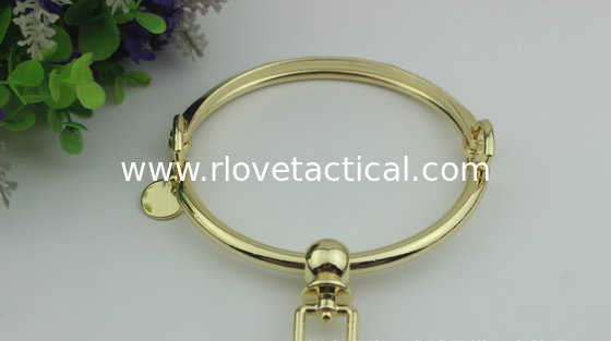 DIY Zinc alloy 90 mm light gold leather metal o ring handle for handbag
