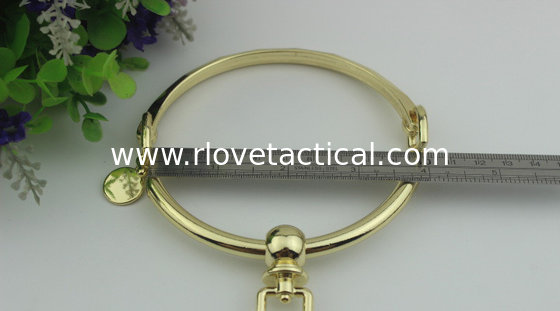 DIY Zinc alloy 90 mm light gold leather metal o ring handle for handbag