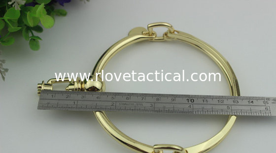 DIY Zinc alloy 90 mm light gold leather metal o ring handle for handbag