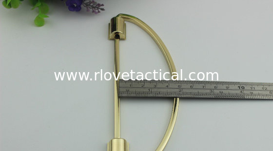OEM Guangzhou 160 mm length light gold leather bag hardware d ring shape handbag metal handle