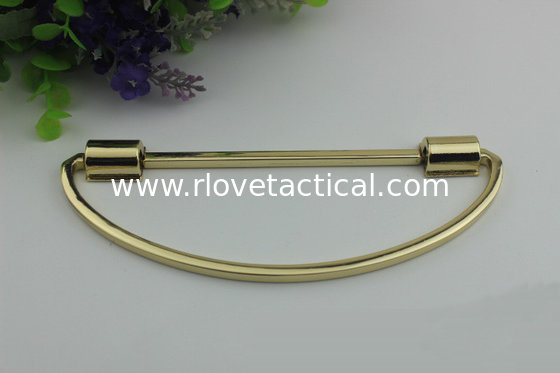 OEM Guangzhou 160 mm length light gold leather bag hardware d ring shape handbag metal handle