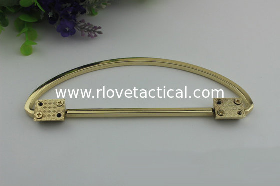 OEM Guangzhou 160 mm length light gold leather bag hardware d ring shape handbag metal handle