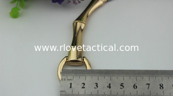 2018 new design bamboo style zinc alloy light gold leather handbag handle