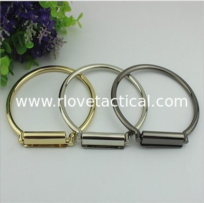 Nice polished custom zinc alloy light gold 60 mm metal handbag handle for bags parts