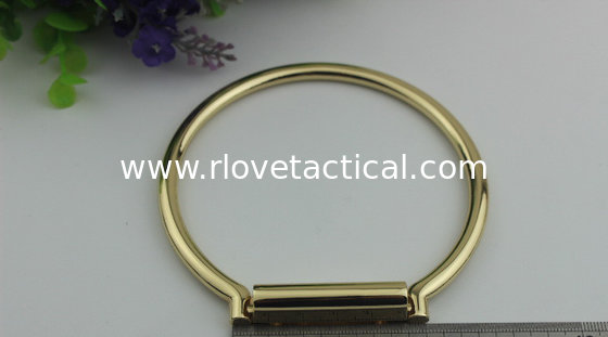 Nice polished custom zinc alloy light gold 60 mm metal handbag handle for bags parts