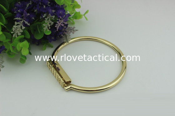 Nice polished custom zinc alloy light gold 60 mm metal handbag handle for bags parts