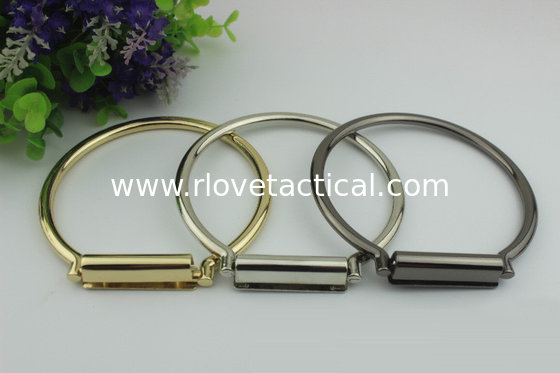 Nice polished custom zinc alloy light gold 60 mm metal handbag handle for bags parts