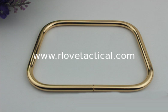Professional factory high quality fashion zinc alloy square shape gunmetal color handbag leather handle