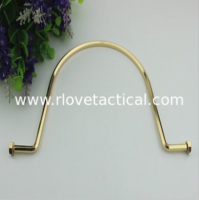 Handbags manufacturers zinc alloy light gold 220 mm length metal handle for handbag accessories