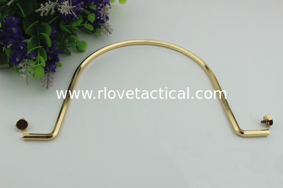 Handbags manufacturers zinc alloy light gold 220 mm length metal handle for handbag accessories
