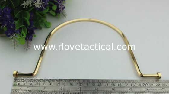 Handbags manufacturers zinc alloy light gold 220 mm length metal handle for handbag accessories