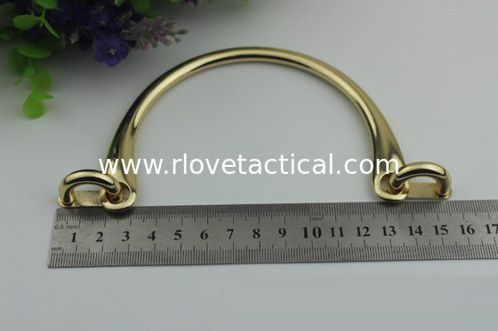 Shiny light gold color zinc alloy 155 mm length handbag hardware handle
