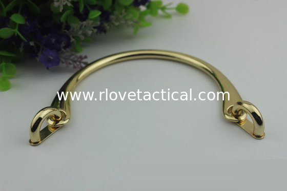 Shiny light gold color zinc alloy 155 mm length handbag hardware handle