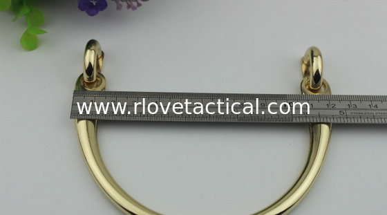 Shiny light gold color zinc alloy 155 mm length handbag hardware handle