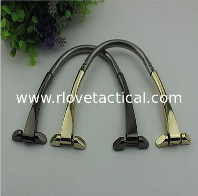 Hot selling metal accessories light gold 190 mm length zinc alloy handbag handle