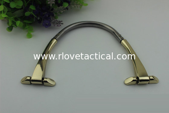 Hot selling metal accessories light gold 190 mm length zinc alloy handbag handle