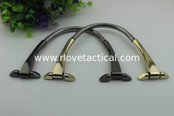 Hot selling metal accessories light gold 190 mm length zinc alloy handbag handle