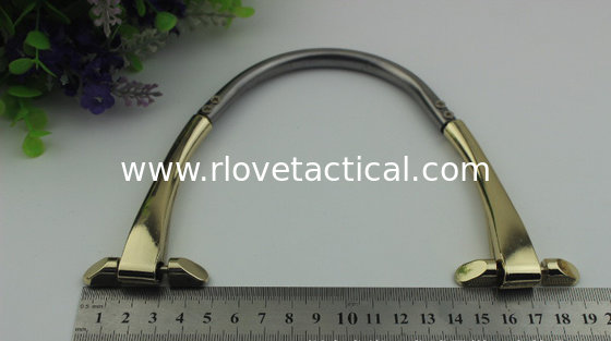 Hot selling metal accessories light gold 190 mm length zinc alloy handbag handle