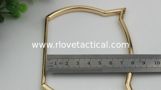 Guangzhou factory cat shape zinc alloy light gold bag frame handle